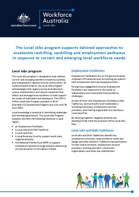Local Jobs fact sheet - Department of Employment and Workplace Relations, Australian Government